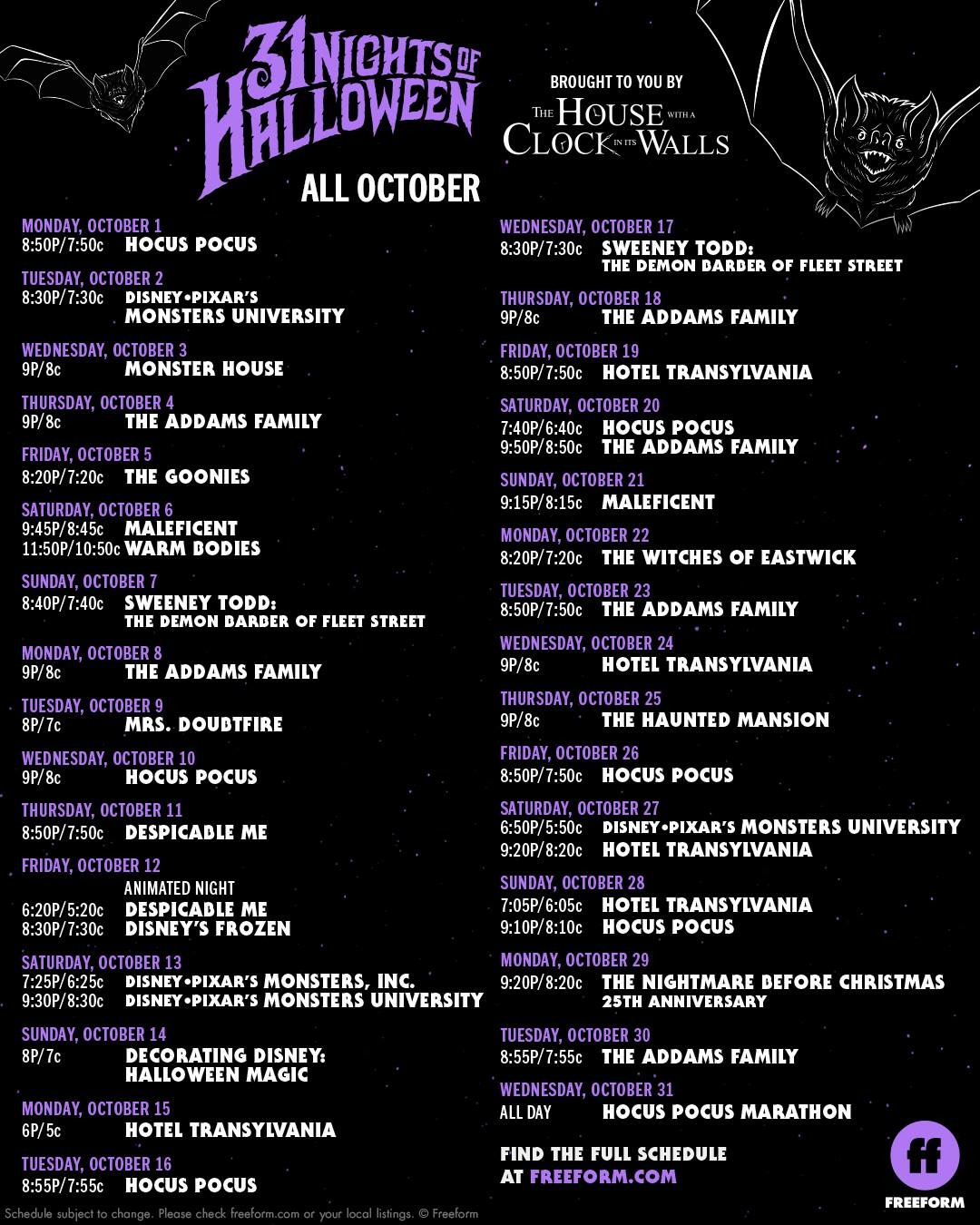 Freeform gets Spooky with “31 Nights of Halloween” – Mocs News